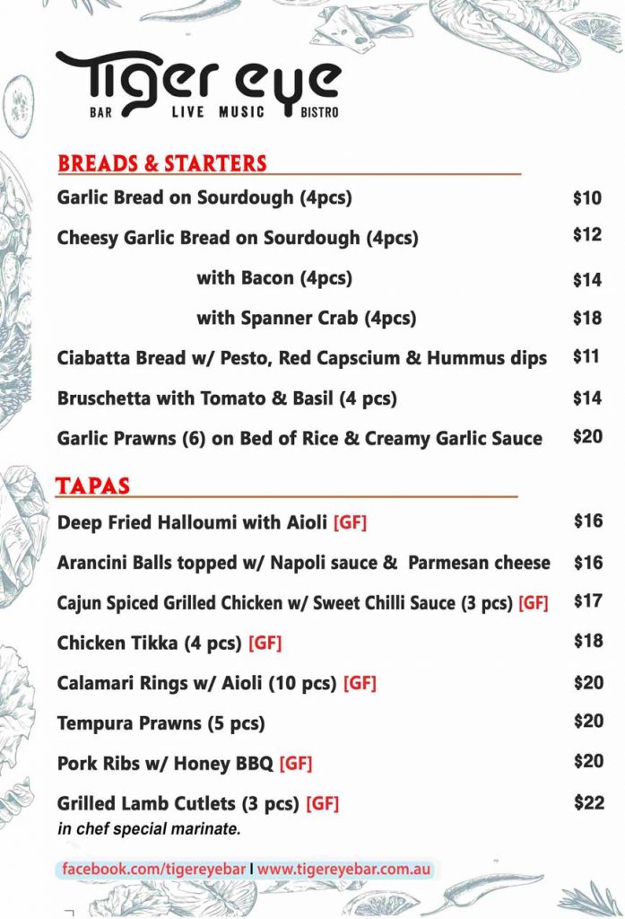 Lunch and Dinner – Tiger Eye